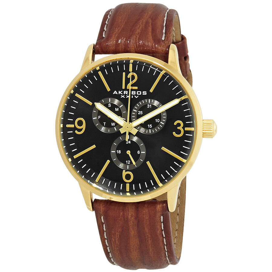 Akribos XXIV Black Dial Multi-function Men's Watch AK769YG - Akribos ...