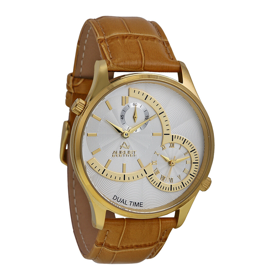 August Steiner Dual Time Gold-tone Men's Watch AS8010YG - August ...