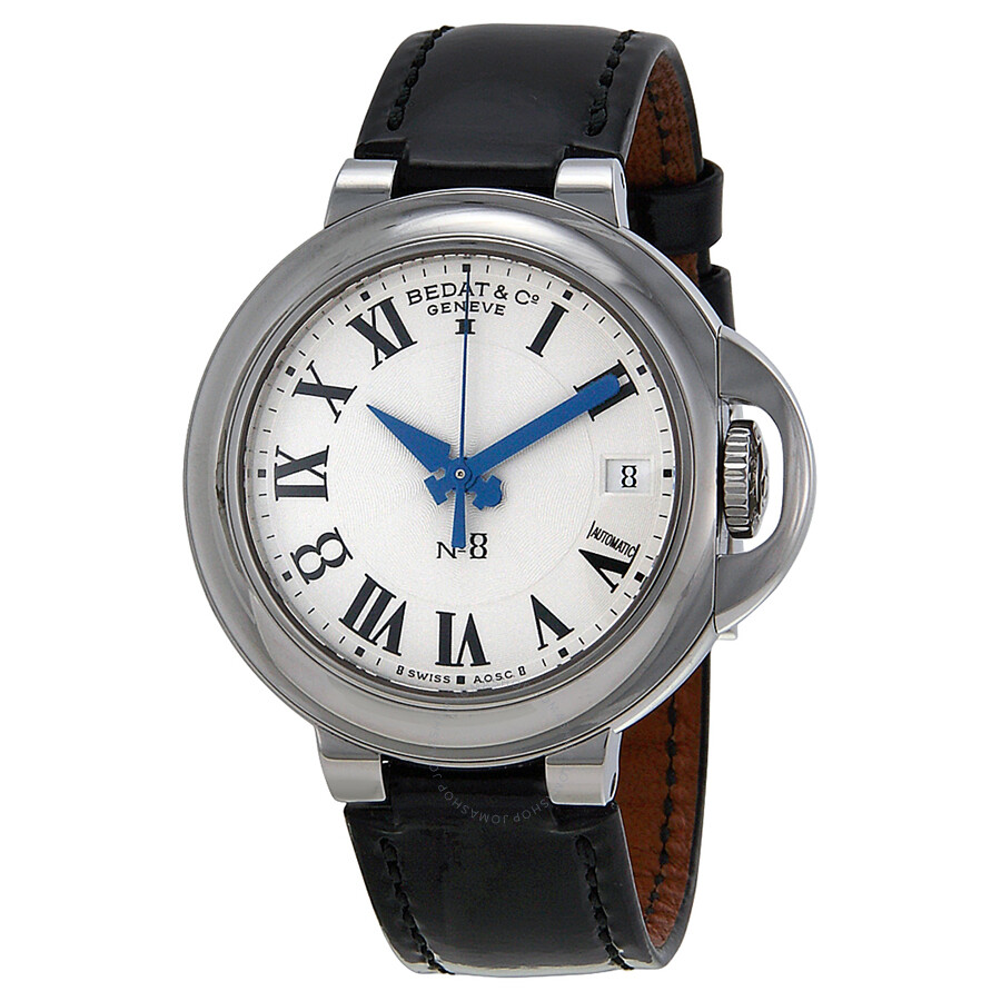 Bedat No. 8 Silver Dial Black Alligator Leather Ladies Watch 828.010. ...