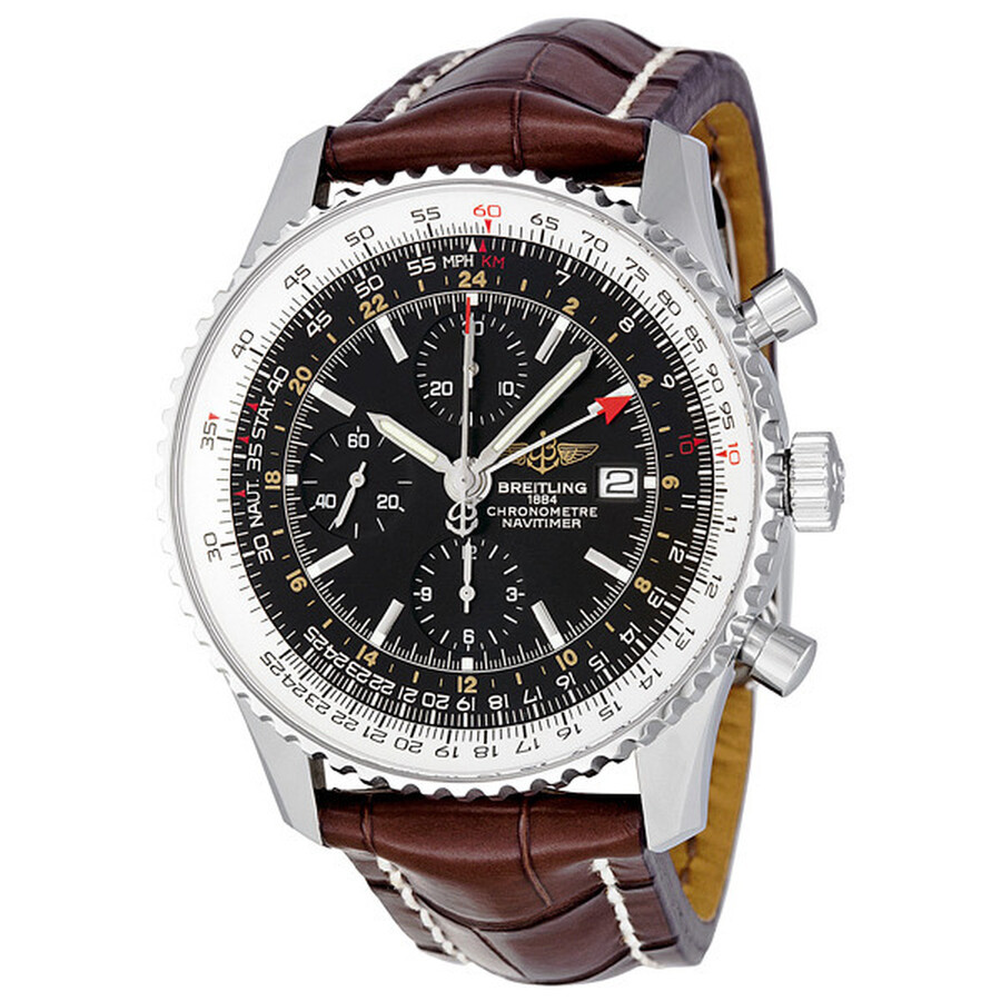 Breitling Navitimer World Automatic Chronograph Black Dial Men's Watch ...