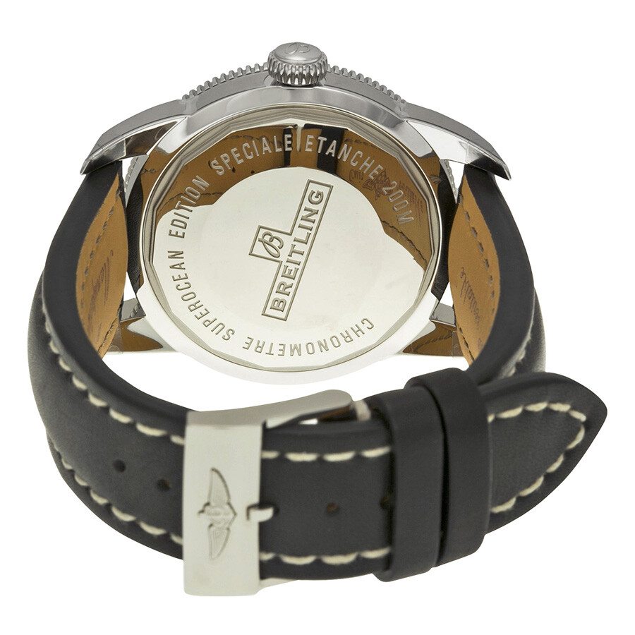 Breitling Superocean Heritage Black Dial Black Leather Men's Watch ...