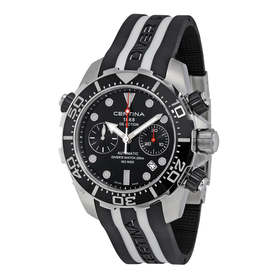 Certina DS Action Diver Chronograph Black Dial Men's Watch C013.427.17 ...