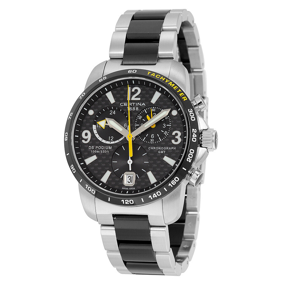 Certina DS Podium GMT Black Dial Two-tone Men's Quartz Watch ...