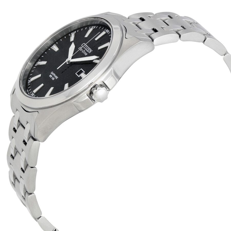 Citizen Corso Eco Drive Black Dial Stainless Steel Men's Watch BM7100 ...