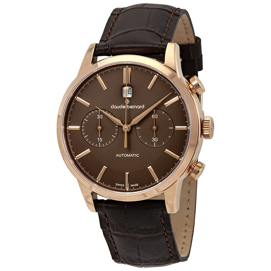 Claude Bernard Classic Chronograph Automatic Brown Dial Men's Watch ...