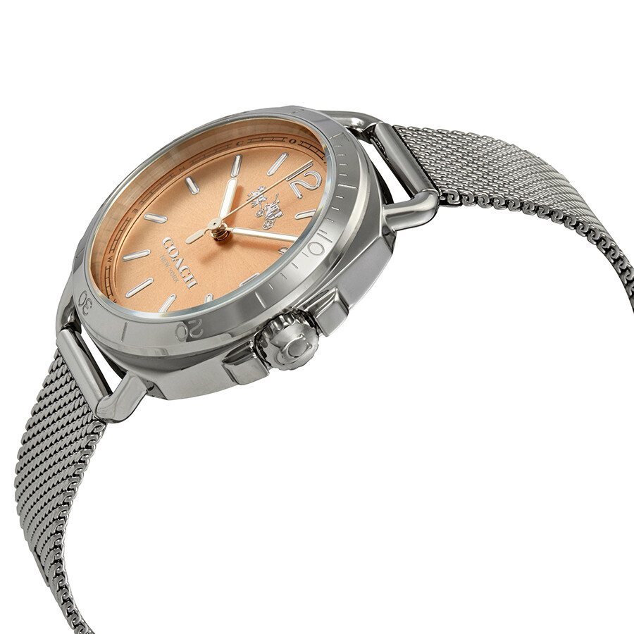 Coach Tatum Rose Dial Stainless Steel Mesh Ladies Watch 14502635 ...