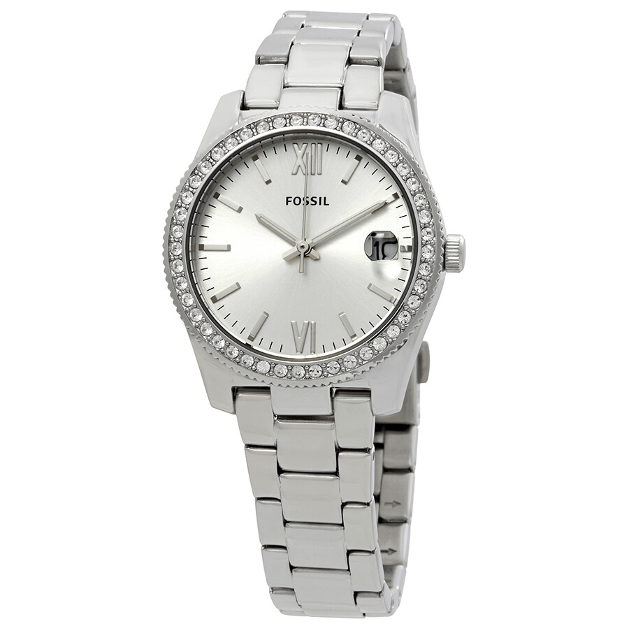 Fossil Scarlette Crystal Silver Dial Ladies Watch ES4317 - Fossil ...