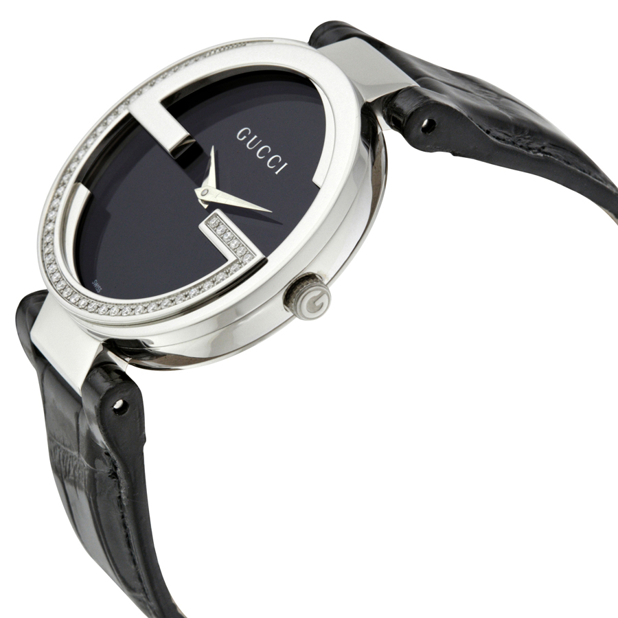 Gucci Interlocking Black Dial Quartz Ladies Watch YA133305 ...