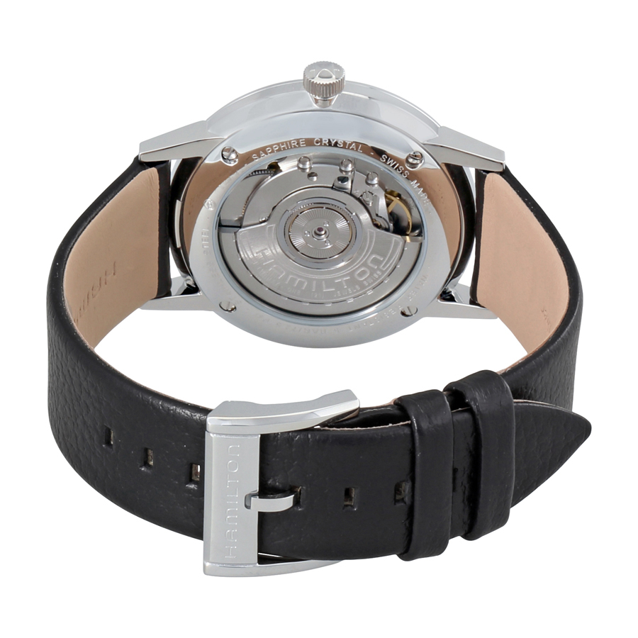 Hamilton Intra-Matic Silver Dial Leather Men's Watch H38455751 ...
