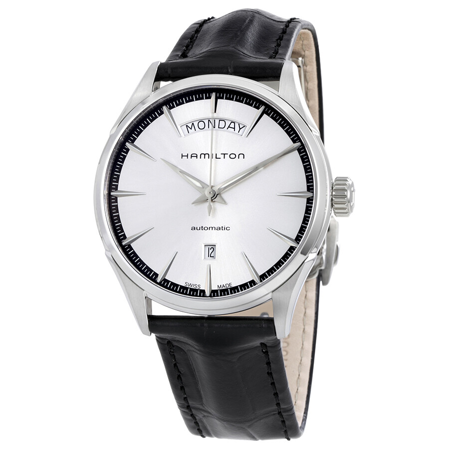 Hamilton Jazzmaster Silver Dial Black Leather Men's Watch H42565751 ...