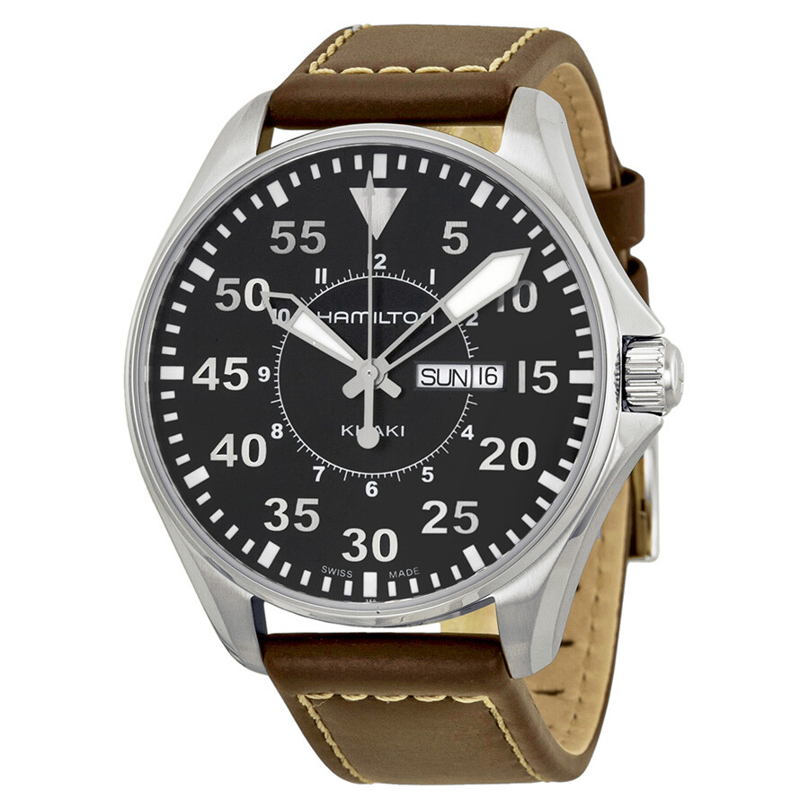 Hamilton Khaki Aviation Pilot Black Dial Men's Watch H64611535 - Khaki ...