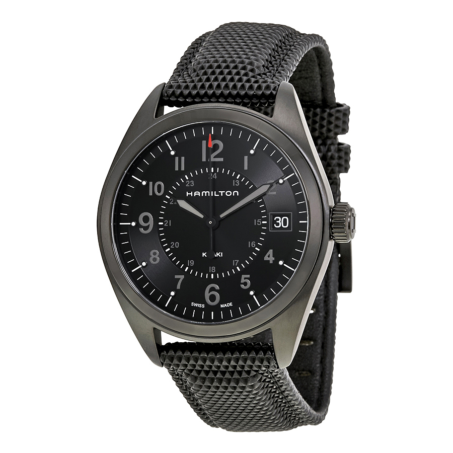 Hamilton Khaki Field Black Dial Black PVD Men's Watch H68401735 - Khaki ...