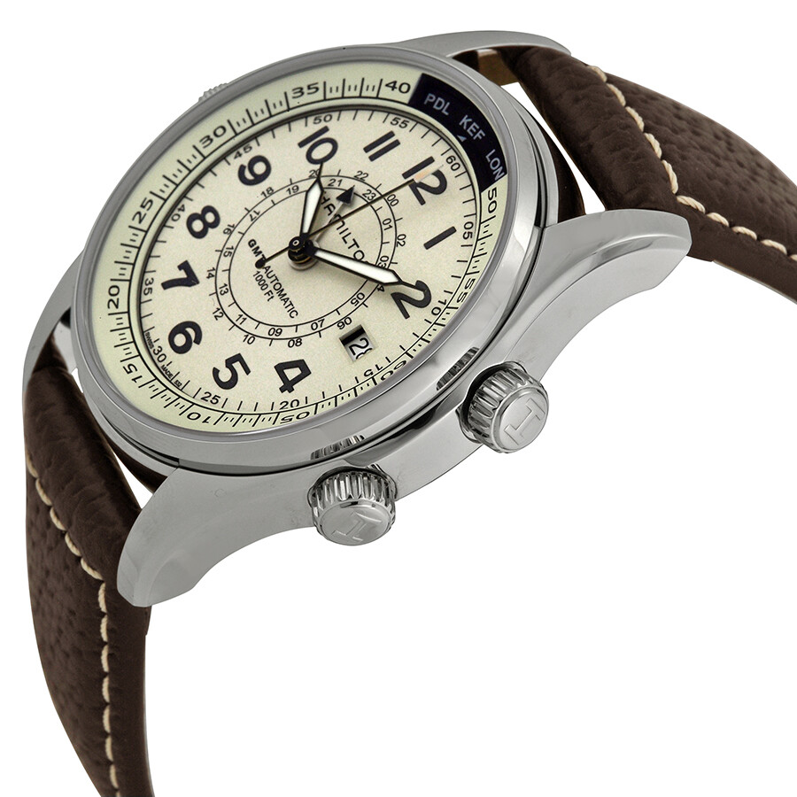 Hamilton Khaki Navy Automatic GMT Strap Men's Watch H77525553 - Khaki ...