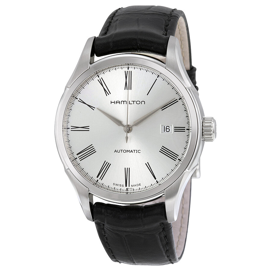 Hamilton Valiant Silver Dial Black Leather Men's Watch H39515754 ...