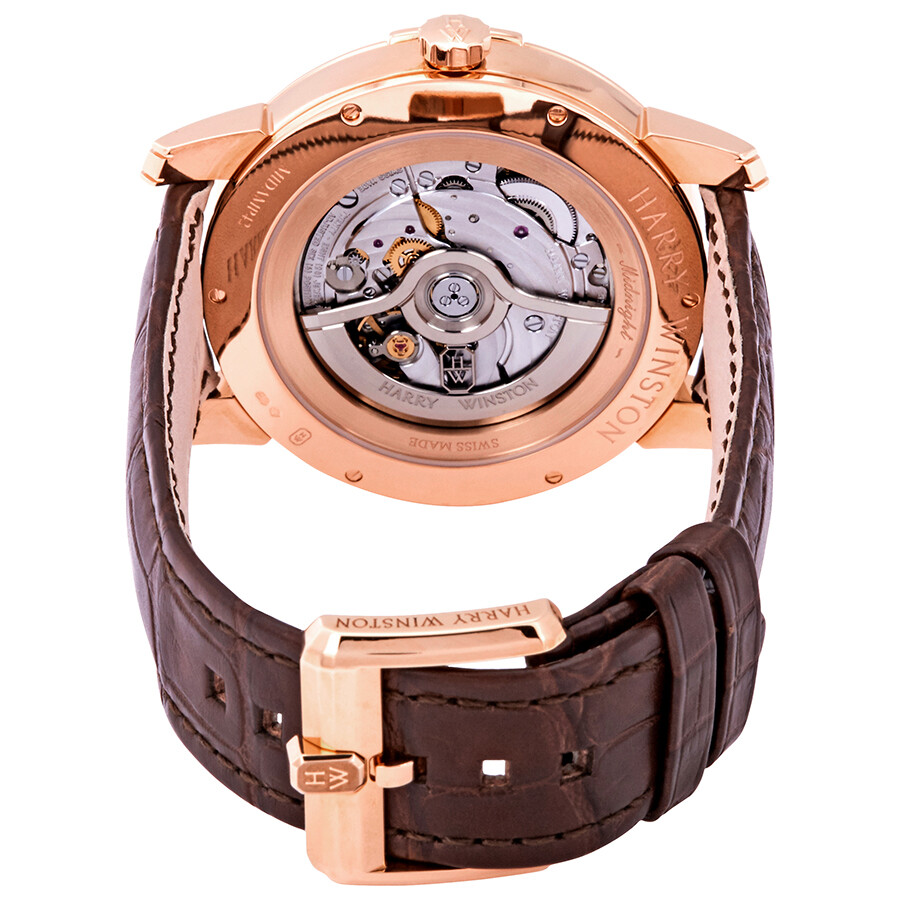 Harry Winston Midnight Automatic Men's 18k Rose Gold Moonphase Watch ...