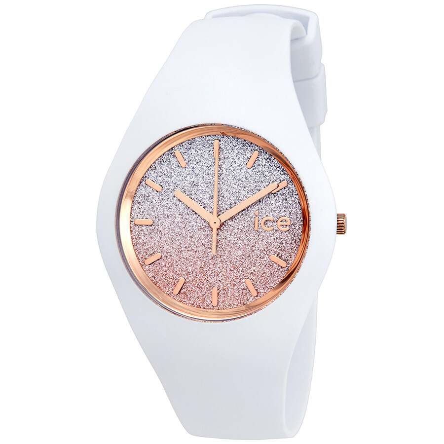 Ice-Watch Lo 40mm Pink- Silver Gradient Glitter Dial Ladies Watch ...