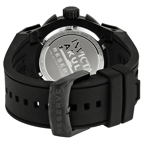 Invicta Akula Reserve Chronograph Black Dial Polyurethane Quartz Men's ...