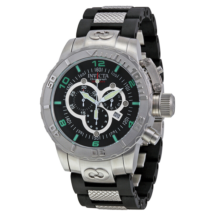 Invicta Corduba Chronograph Black Dial Black Polyurethane Men's Watch ...