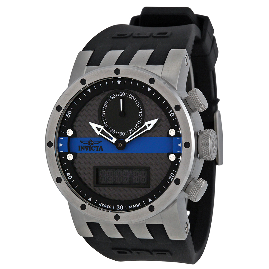 Invicta DNA Grey Dial Black Polyurethane Men's Watch 12462 - DNA ...