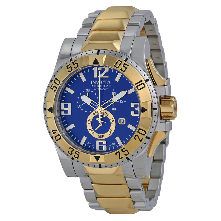 Invicta Excursion Chronograph Blue Dial Two-tone Men's Watch 15330 ...