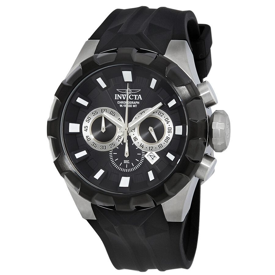 Invicta I-Force Chronograph Black Dial Black Silicone Men's Watch 16918 ...