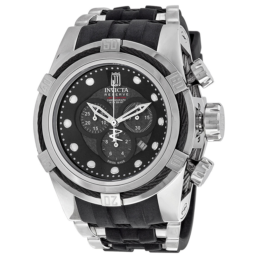 Invicta Jason Taylor Chronograph Black Dial Stainless Steel Men's Watch ...
