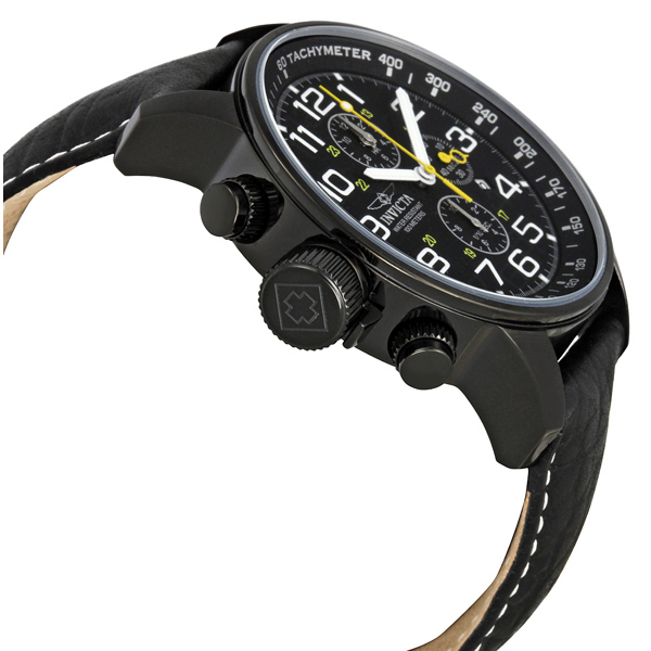 Invicta Lefty Chronograph Black Dial Black PVD Stainless Steel Men's ...