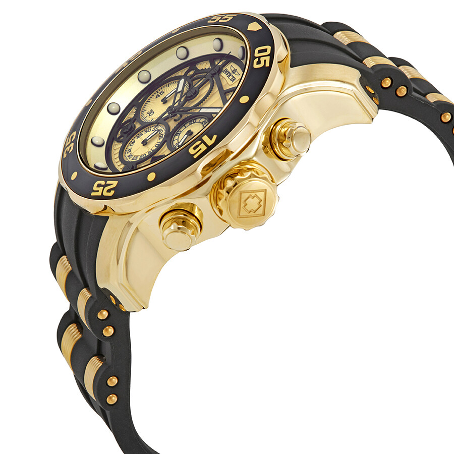 Invicta Pro Diver Chronograph Gold Dial Men's Watch 25709 - Pro Diver ...