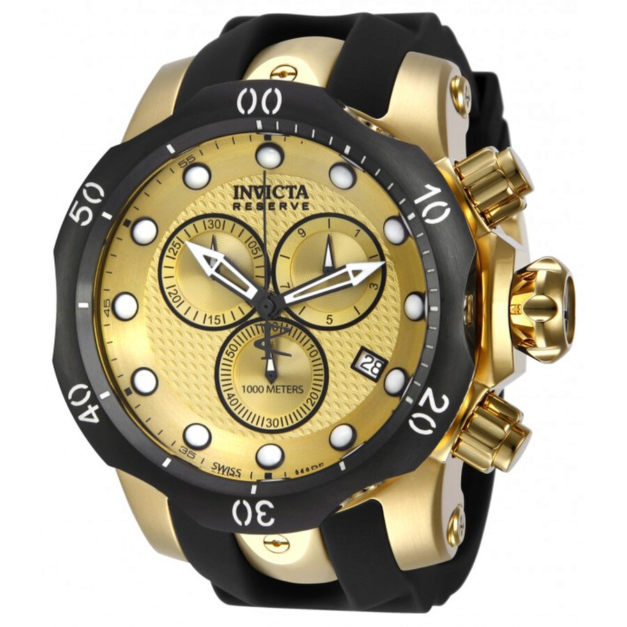 Invicta Venom Champagne Dial Black Polyurethane Men's Watch 16150 ...