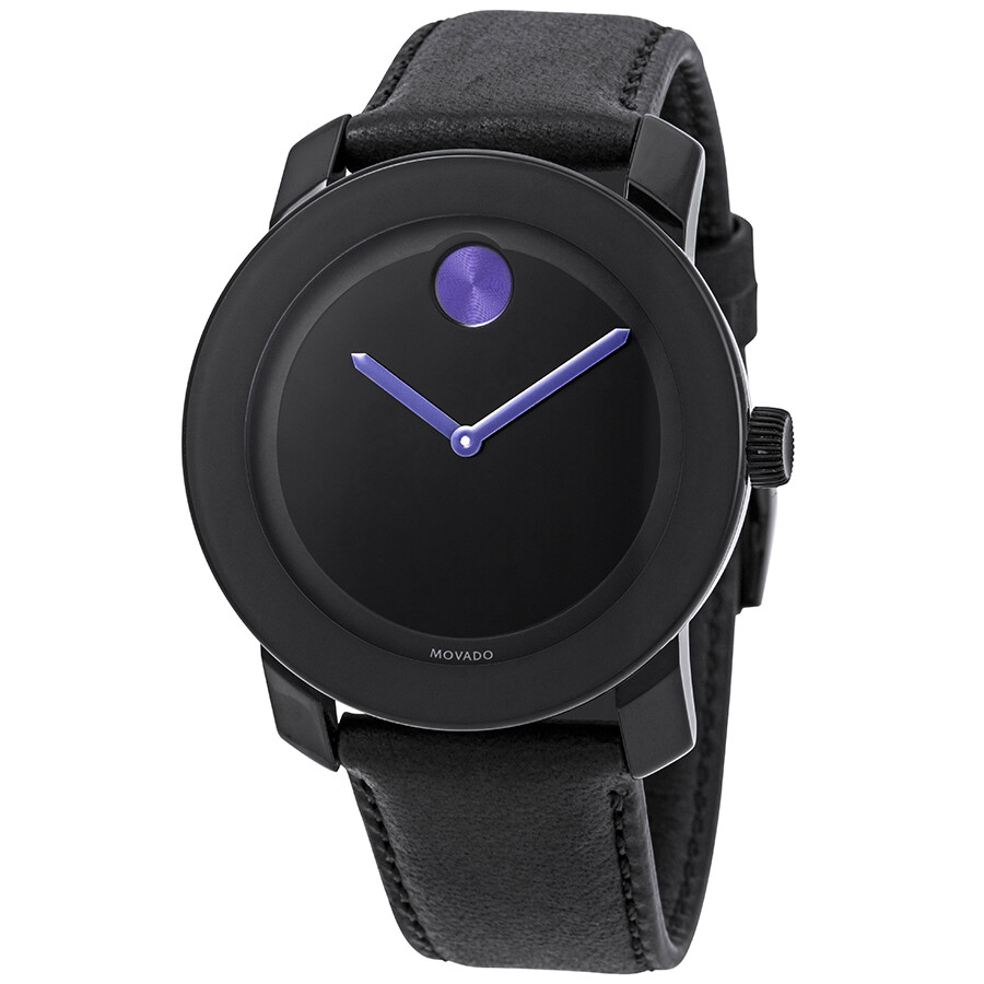 Movado Bold Black Dial Purple Accents Unisex Watch 3600479 - Bold 42mm ...
