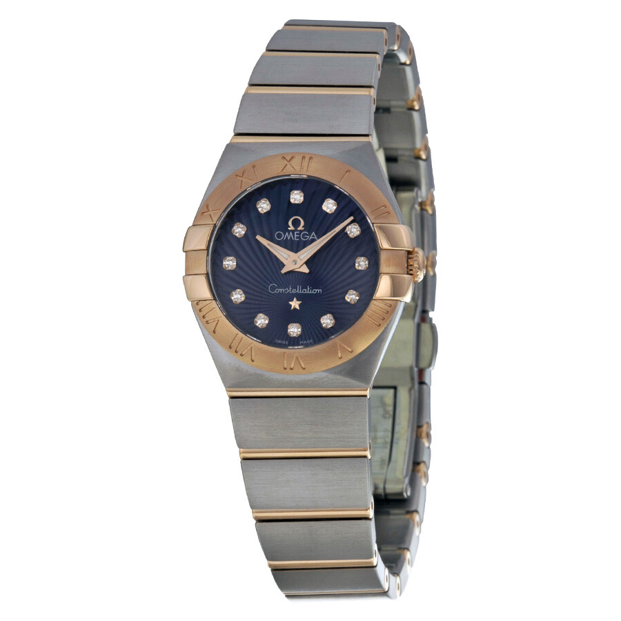 Omega Constellation Blue Diamond Dial Stainless Steel Ladies Watch ...