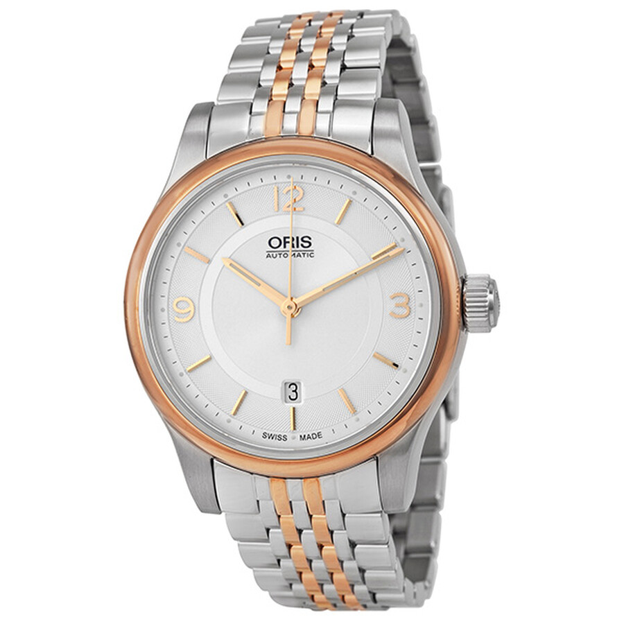 Oris Classic Date Silver Dial Two-tone Stainless Steel Men's Watch 01 ...