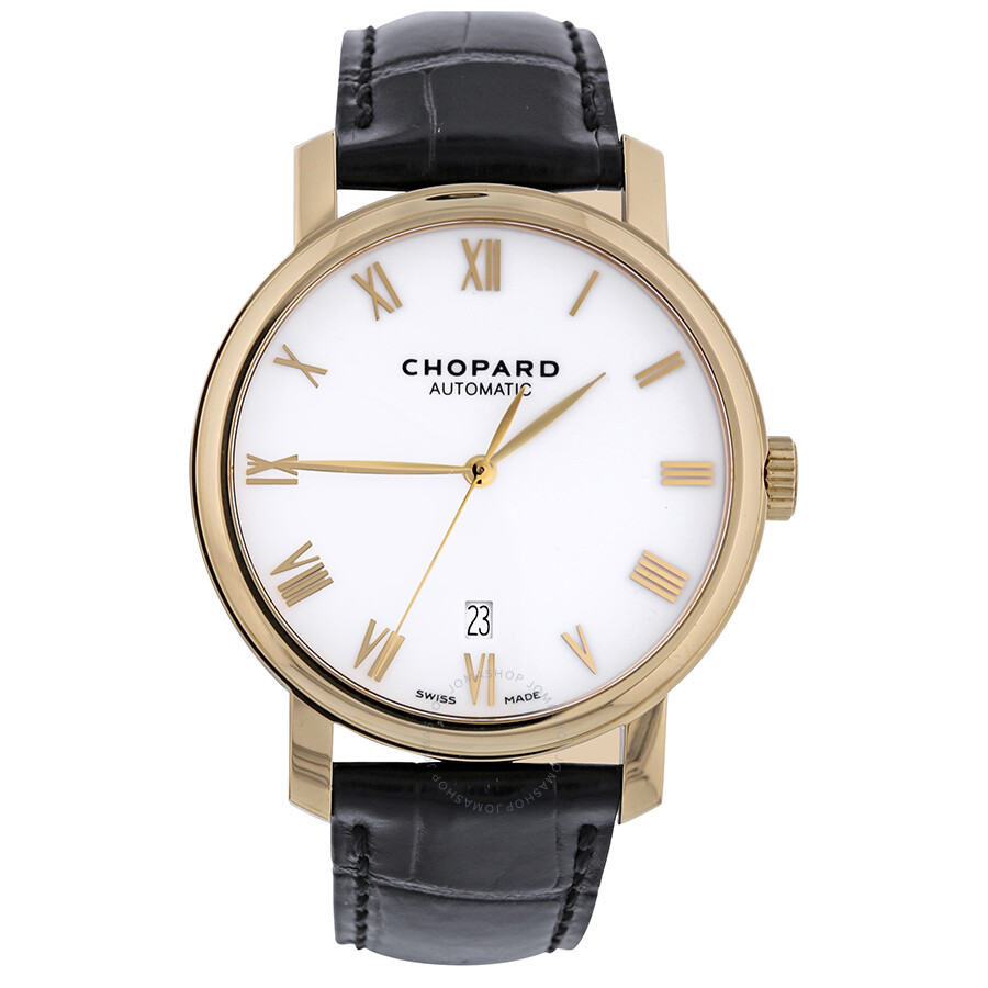 Pre-owned Chopard Classic Automatic White Dial 18kt Yellow Gold Men's ...