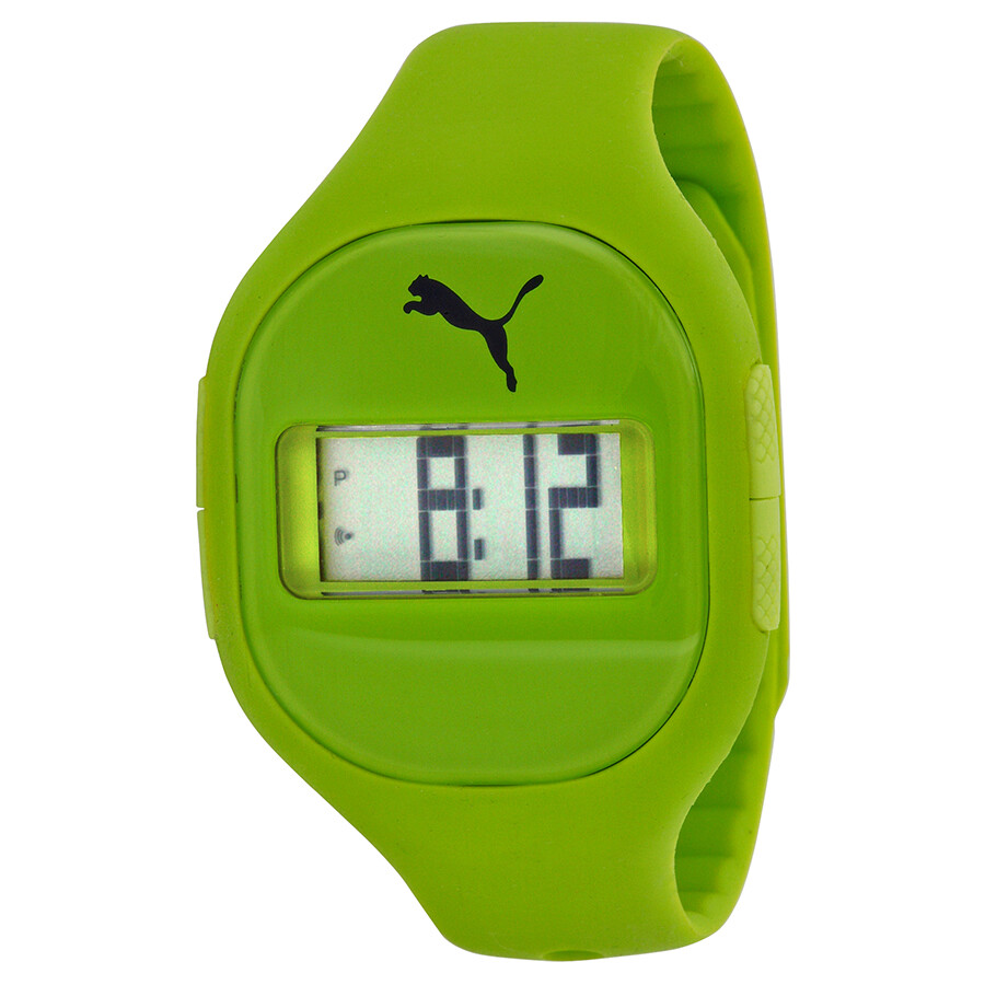 Puma Fuse Digital Dial Lime Green Silicone Unisex Watch PU910921006 ...