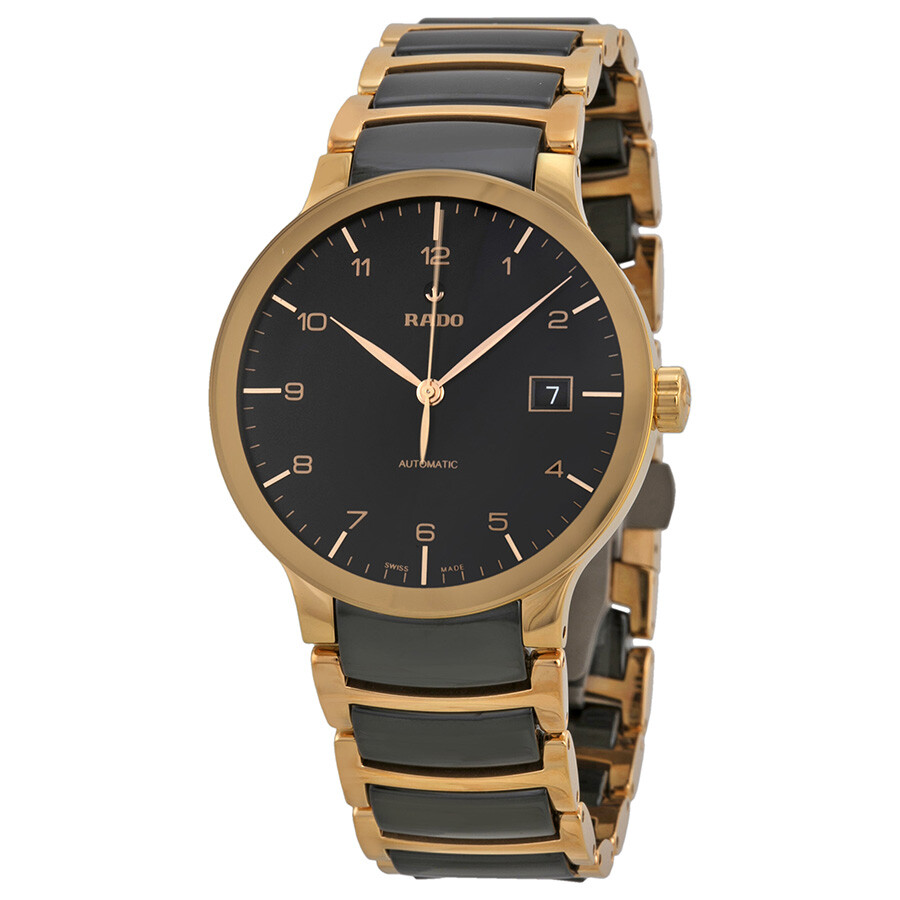 Rado Centrix Automatic Rose Gold and Black Ceramic Men's Watch ...