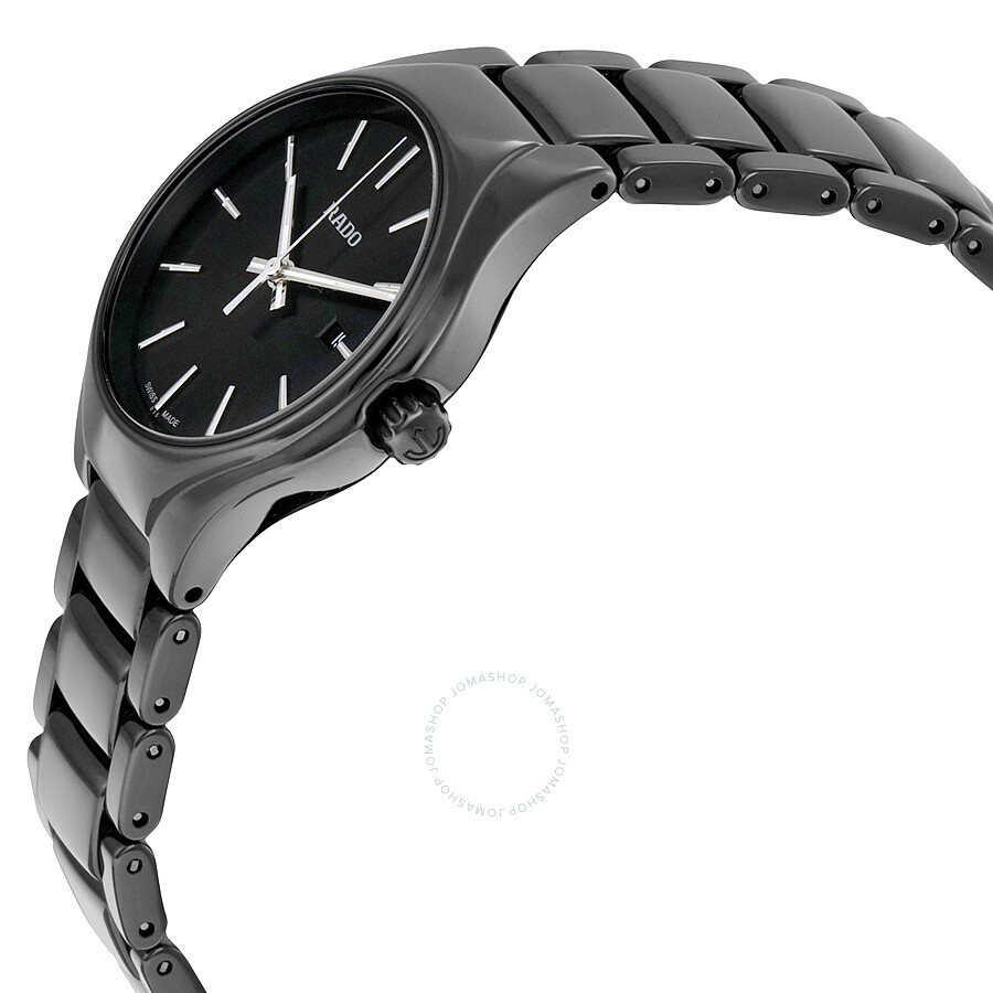 Rado True Quartz Black Dial Black High-tech Ceramic Ladies Watch ...