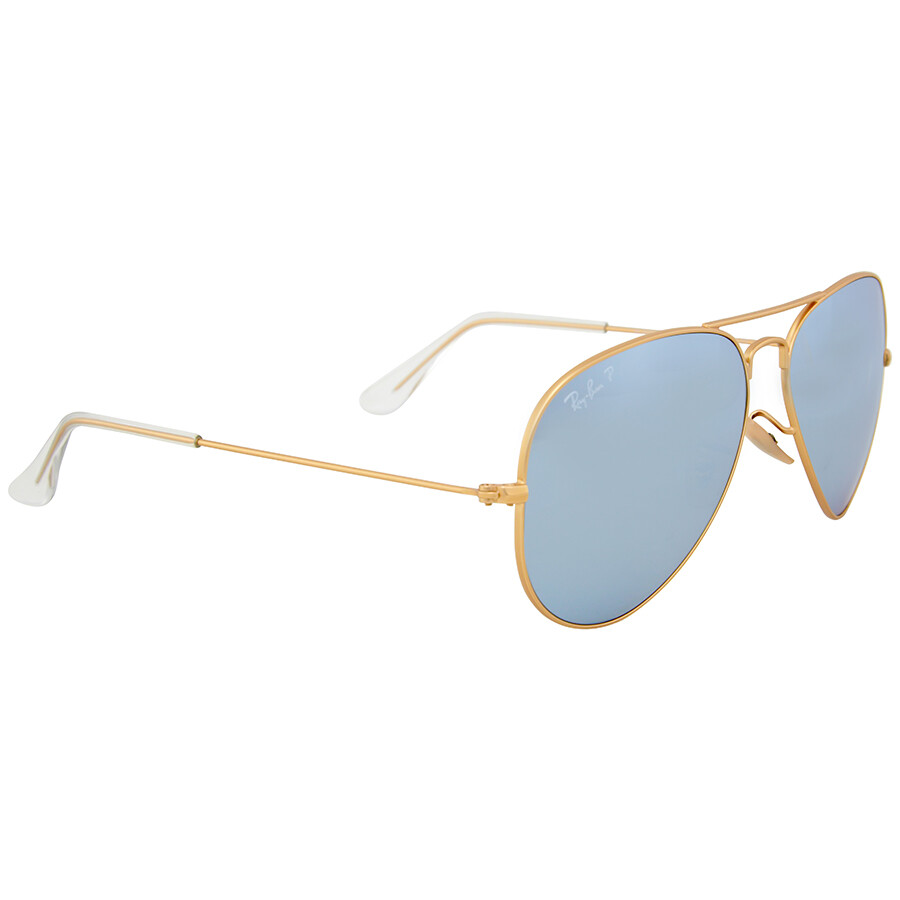 Ray Ban Aviator Polarized Silver Flash Sunglasses RB3025 112/W3 58 ...