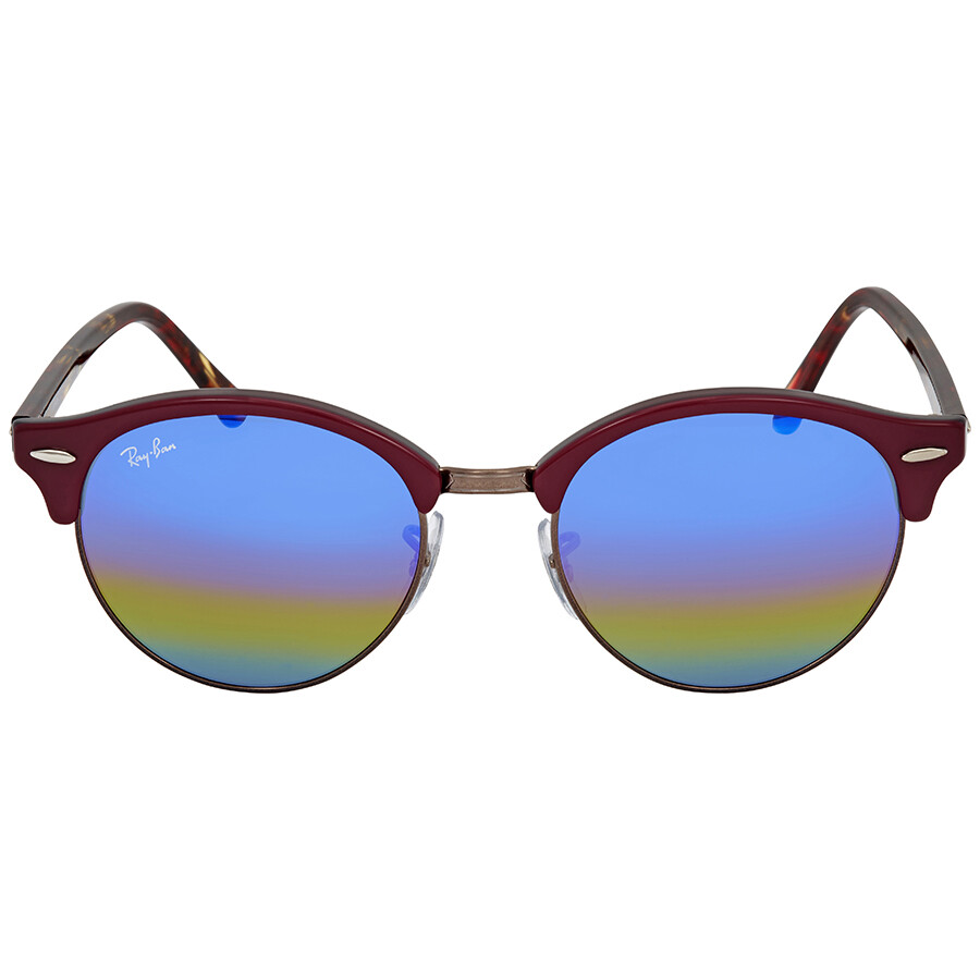 Ray Ban Clubround Blue Rainbow Flash Round Sunglasses RB4246 222C2E 51 ...