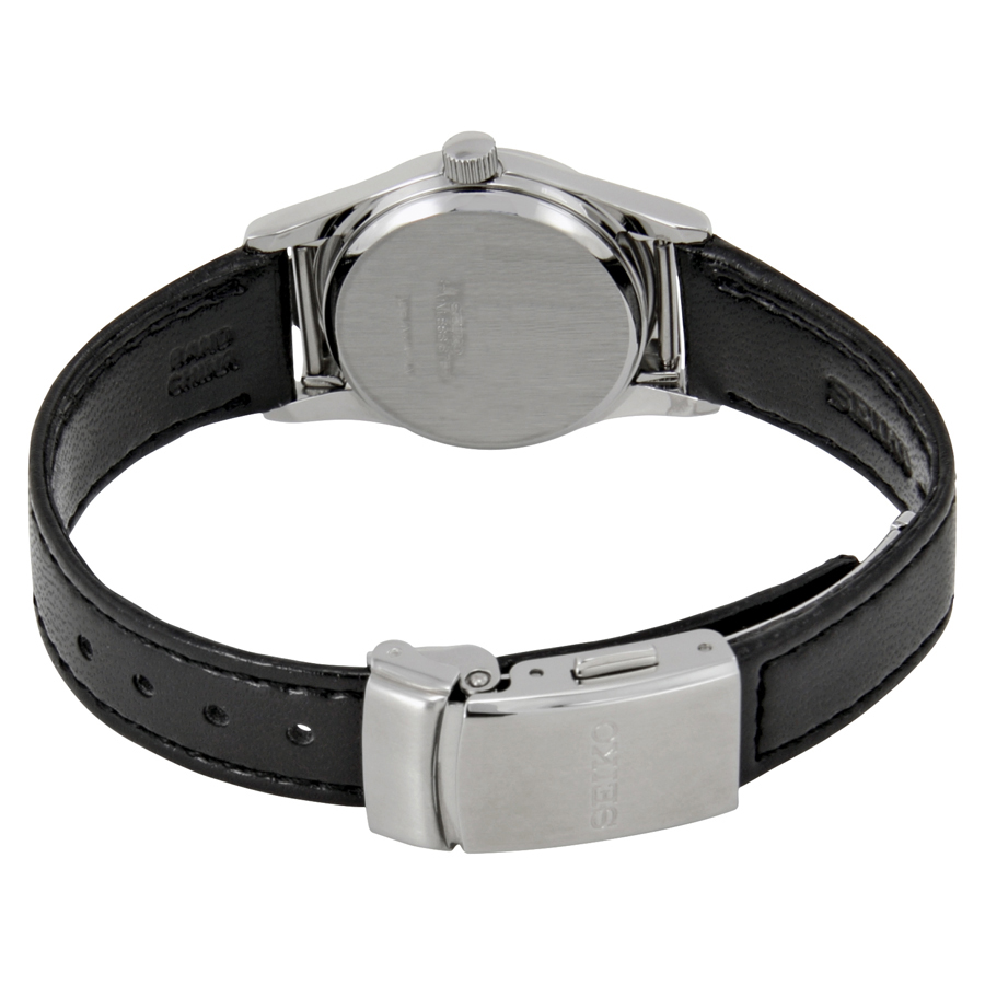 Seiko Braille Black Dial Black Leather Ladies Watch SWL001 - Seiko ...