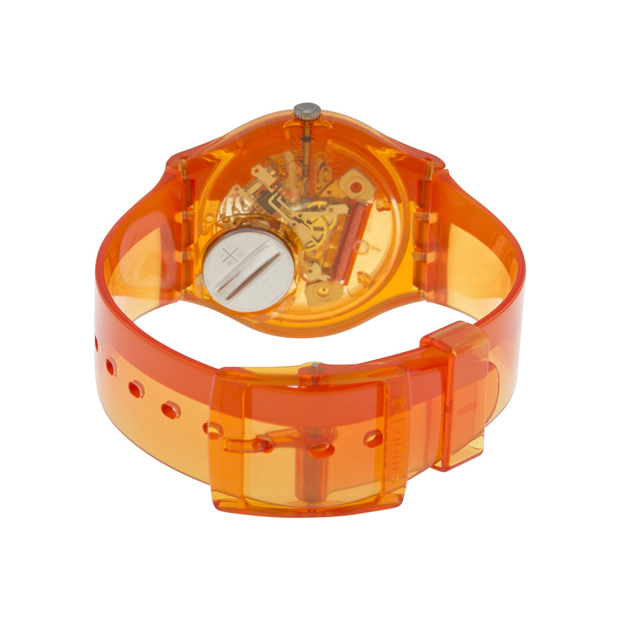 Swatch Bloody Orange Skeleton Dial Orange Plastic Unisex Watch GO116 ...