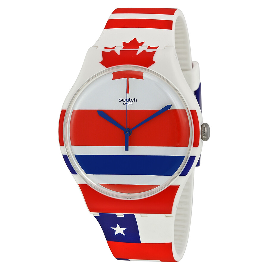 Swatch Flagtime Red White and Blue Dial Silicone Men's Quartz SUOW111 ...