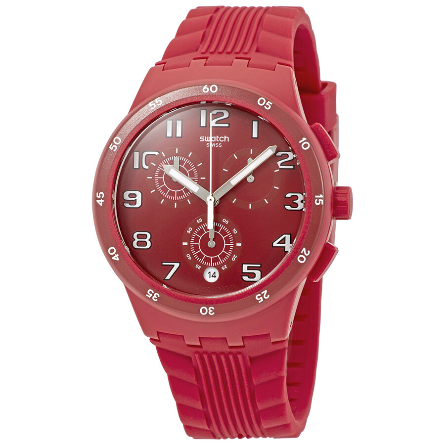 Swatch Red Step Chronograph Red Dial Men's Watch SUSR404 - Other ...
