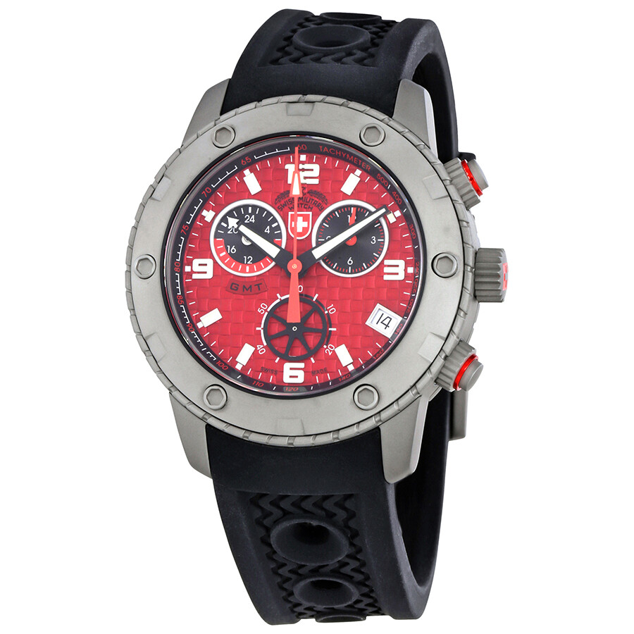 Swiss Military Rallye GMT Chronograph Red Dial Men's Watch 2748 - Swiss ...