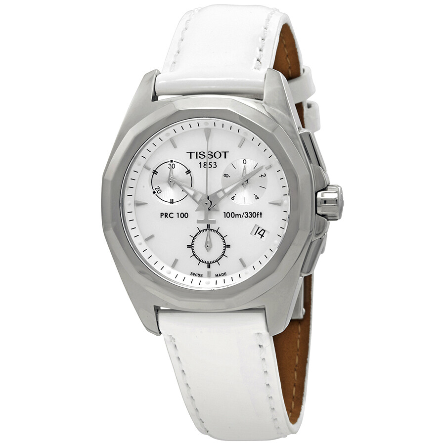 Tissot PRC 100 Chronograph Silver Dial Ladies Watch T008.217.16.111.00 ...
