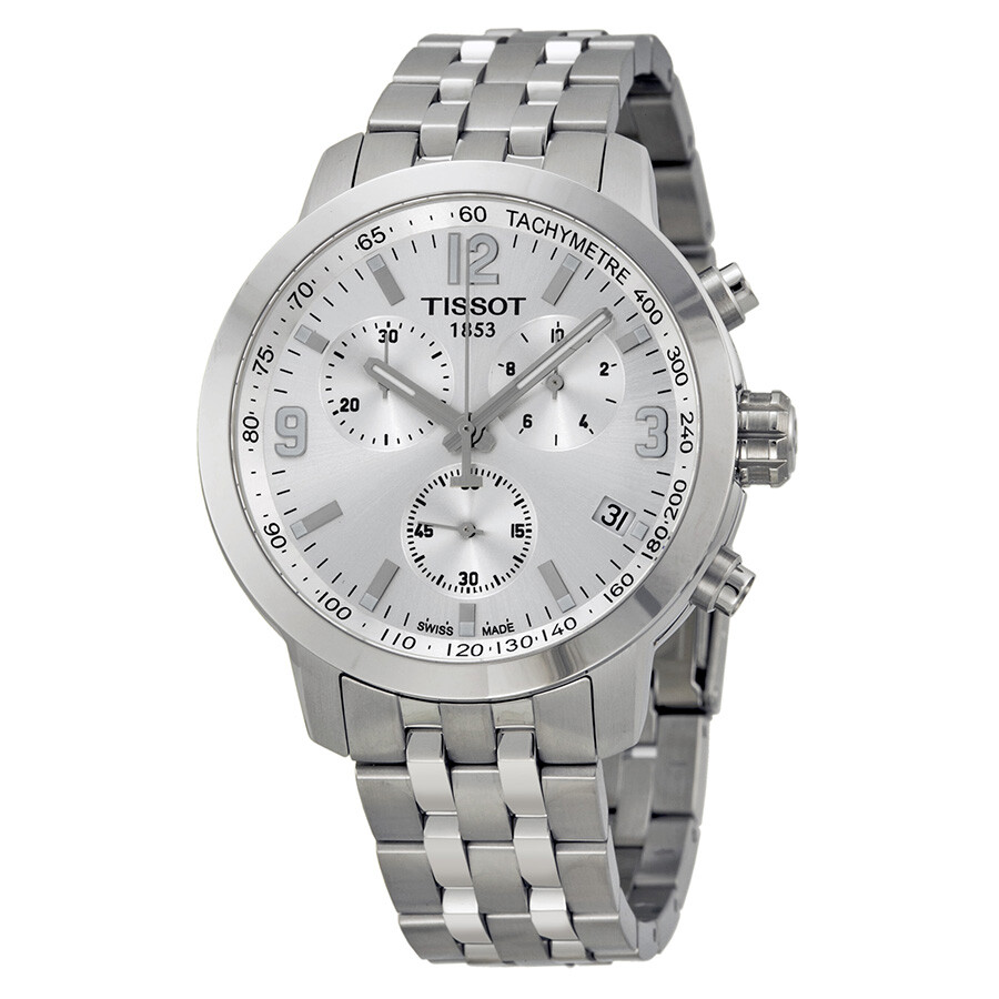 Tissot PRC 200 Chronograph Silver Dial Stainless Steel Men's Watch T0554171103700 - PRC 200 - T ...