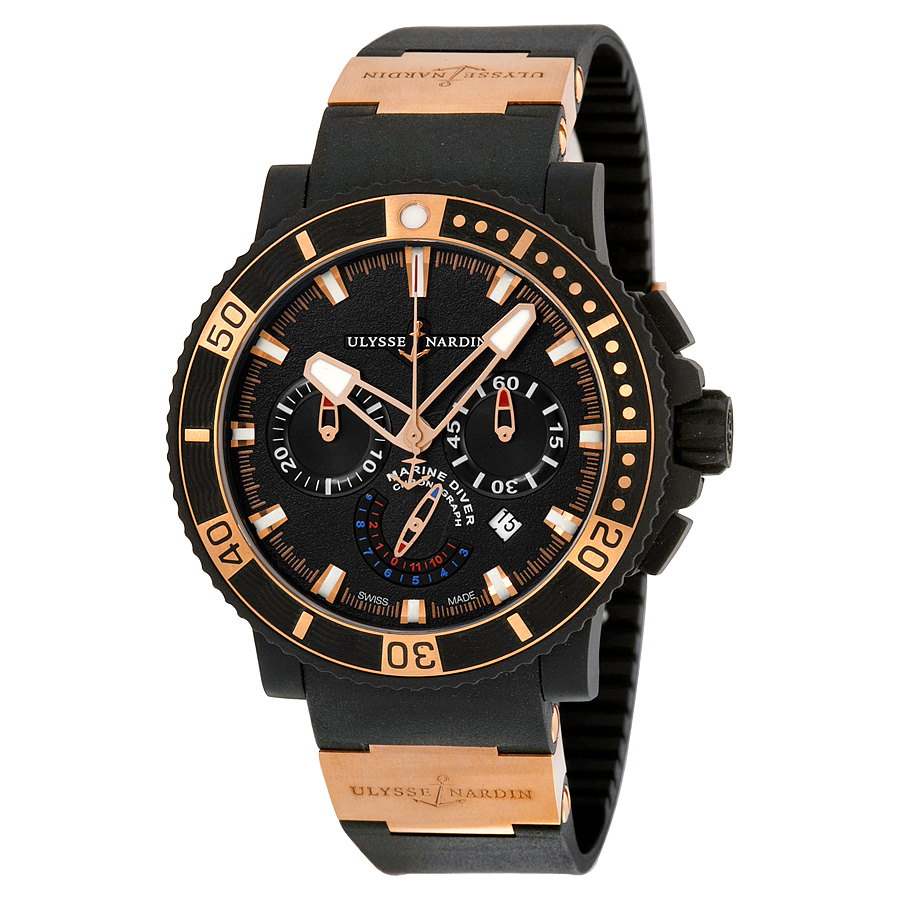 Ulysse Nardin Black Sea Chronograph 18K Rose Gold Automatic Men's Watch ...