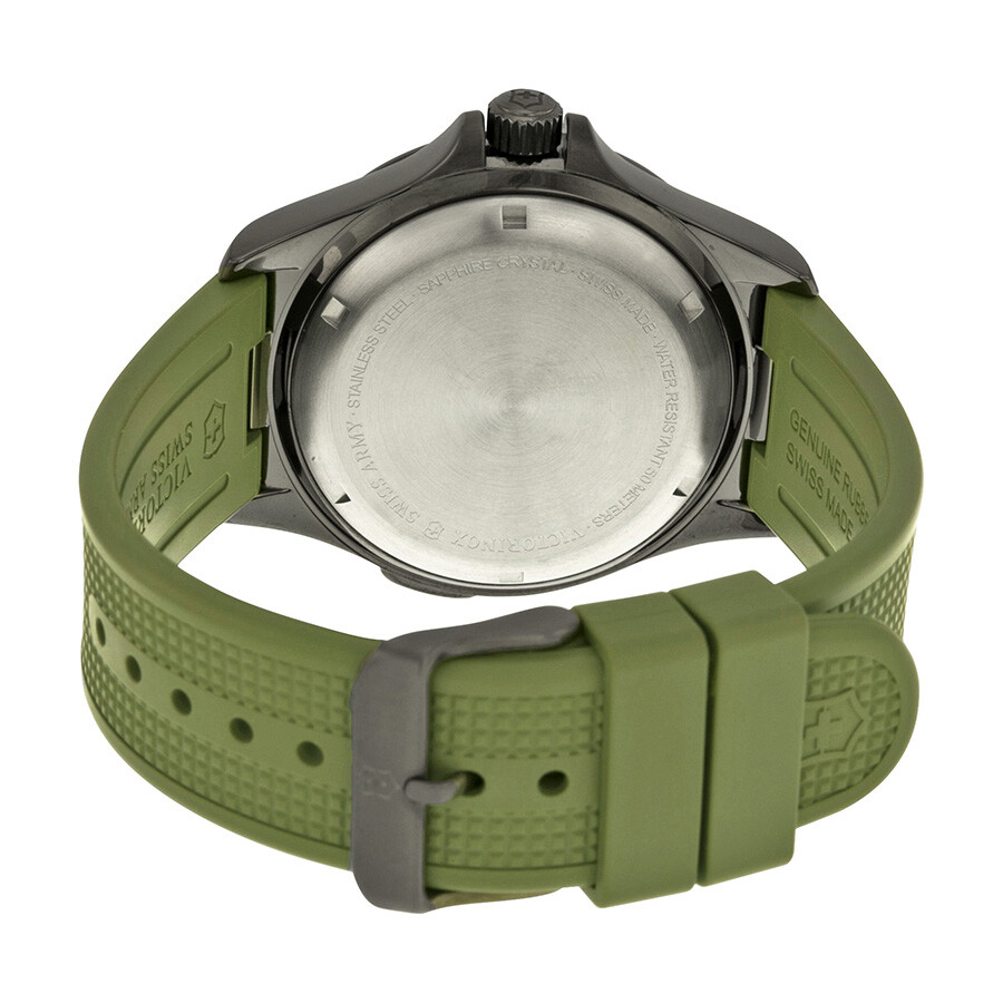 Victorinox Night Vision Olive Green Dial Rubber Strap Men's Watch ...