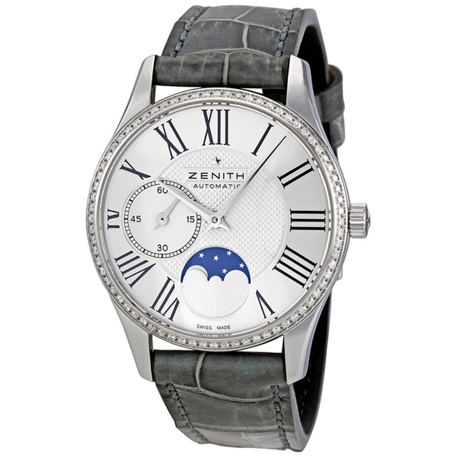 Zenith Elite Ultra Thin Moonphase Diamond Automatic Ladies Watch ...