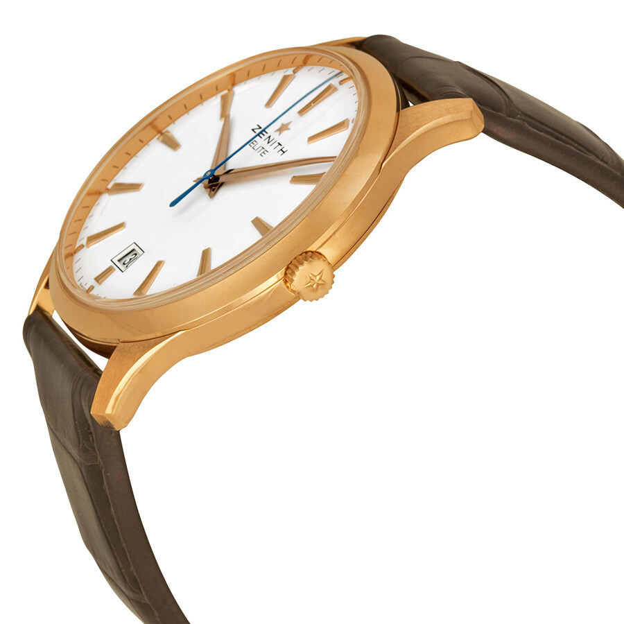 Zenith Captain Central Second White Brown Leather Men's Watch 18.2020. ...